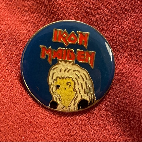Other | Vintage Iron Maiden Music Group Rock Band Pin Button 198s ...